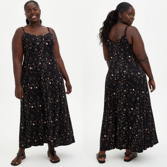 torrid | Dresses | Torrid 4 Trapeze Maxi Dress Softstretch Challis ...